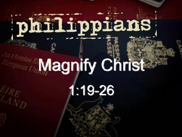 Magnify Christ presentation | free to view