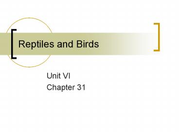 Reptiles and Birds presentation | free to view