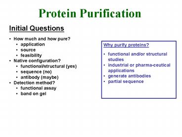 PPT – Protein Purification PowerPoint presentation | free to view - id ...