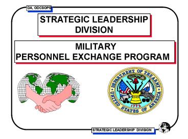 MILITARY PERSONNEL EXCHANGE PROGRAM presentation | free to view