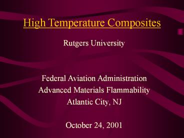 High Temperature Composites presentation | free to download