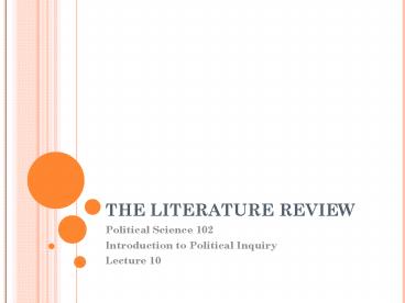 THE LITERATURE REVIEW presentation | free to view