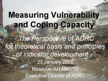 Measuring Vulnerability and Coping Capacity The Perspective of ADRC for ...
