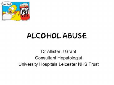 PPT – Alcohol abuse PowerPoint presentation | free to view - id: 1310df ...