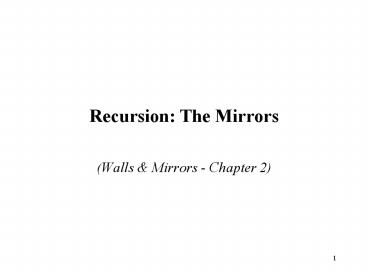 PPT – Recursion: The Mirrors PowerPoint presentation | free to view ...