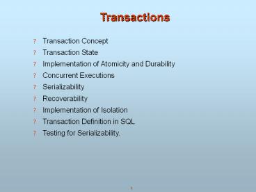 Transactions presentation | free to download