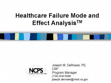 PPT – Healthcare Failure Mode and Effect AnalysisTM PowerPoint ...