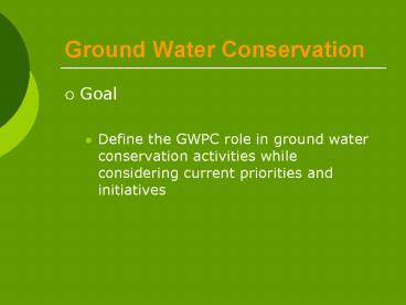Ground Water Conservation presentation | free to view