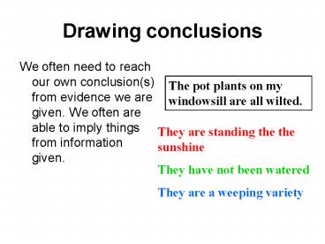 PPT – Drawing conclusions PowerPoint presentation | free to view - id ...