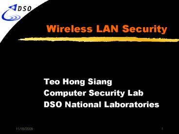 Wireless LAN Security presentation | free to view
