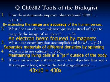 Q Ch0202 Tools of the Biologist presentation | free to view