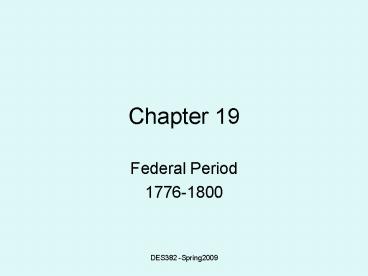 PPT – Federal Period PowerPoint presentation | free to view - id ...