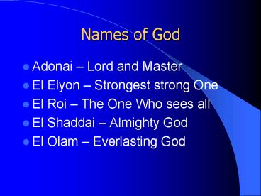 Names of God presentation | free to view
