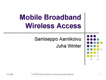 PPT – Mobile Broadband Wireless Access PowerPoint presentation | free ...