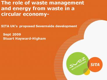 PPT – The role of waste management and energy from waste in a circular ...