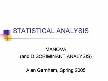 STATISTICAL ANALYSIS presentation | free to view