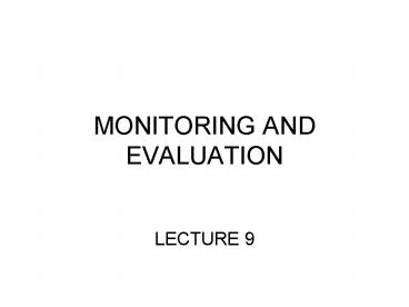 PPT – MONITORING AND EVALUATION PowerPoint presentation | free to view ...
