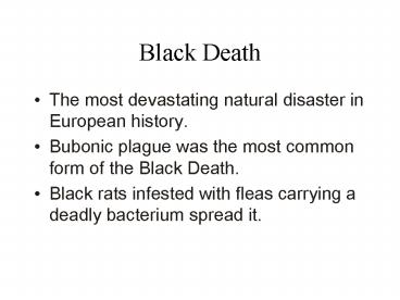 Black Death presentation | free to view