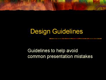 Design Guidelines presentation | free to view
