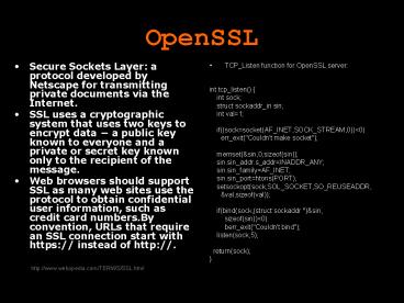 OpenSSL presentation | free to view