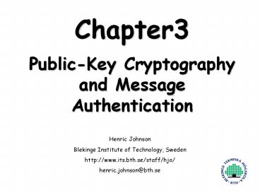 PublicKey Cryptography and Message Authentication presentation | free ...