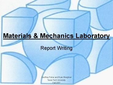 Materials presentation | free to view