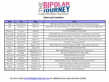 PPT – Dates and Locations PowerPoint presentation | free to view - id ...