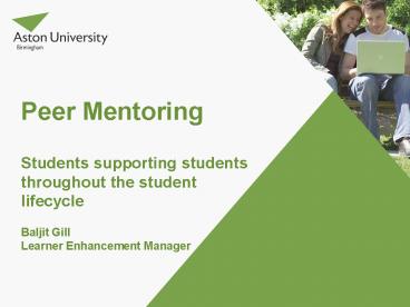 PPT – Peer Mentoring Students supporting students throughout the ...