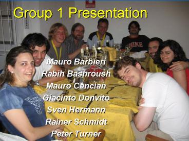 Group 1 Presentation presentation | free to download