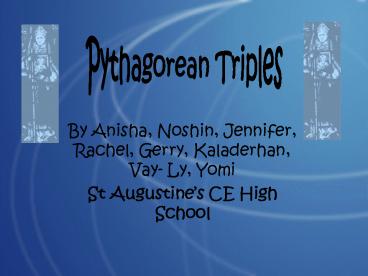 By Anisha, Noshin, Jennifer, Rachel, Gerry, Kaladerhan, Vay Ly, Yomi ...