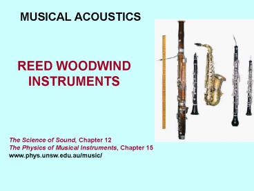 REED WOODWIND INSTRUMENTS presentation | free to view