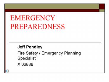PPT – EMERGENCY PREPAREDNESS PowerPoint presentation | free to view ...