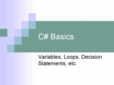 PPT – C PowerPoint presentation | free to download - id: 13842b-MDQxZ