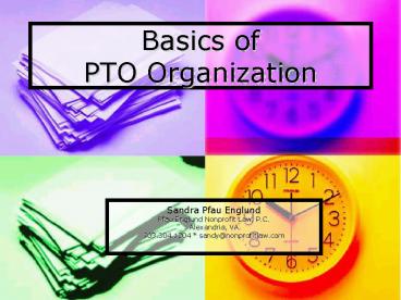 Basics of PTO Organization presentation | free to view