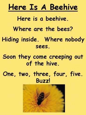 Here Is A Beehive presentation | free to view