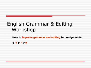 English Grammar presentation | free to view