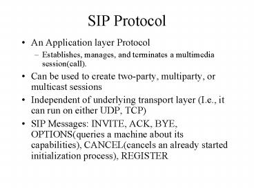 SIP Protocol presentation | free to view