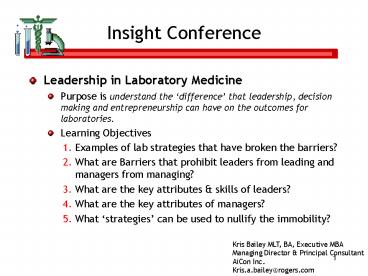 Leadership in Laboratory Medicine presentation | free to view