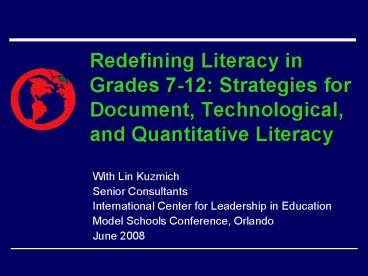 Redefining Literacy in Grades 712: Strategies for Document ...