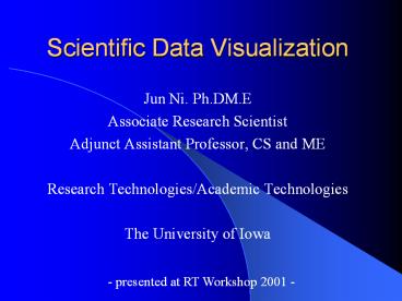 Scientific Data Visualization presentation | free to view