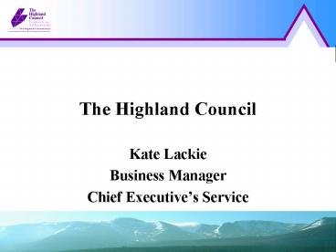 The Highland Council presentation | free to view