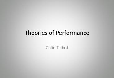 PPT – Theories of Performance PowerPoint presentation | free to view ...