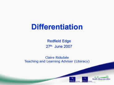 Differentiation presentation | free to view