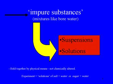 PPT – impure substances mixtures like bore water PowerPoint ...
