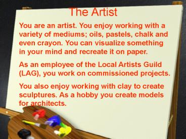 The Artist presentation | free to view