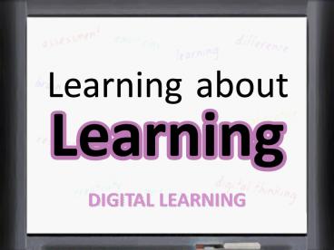 DIGITAL LEARNING presentation | free to view