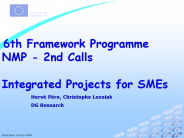 PPT – 6th Framework Programme PowerPoint presentation | free to view ...