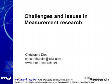 PPT – Challenges and issues in Measurement research PowerPoint ...