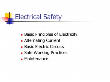 PPT – Electrical Safety PowerPoint presentation | free to view - id ...