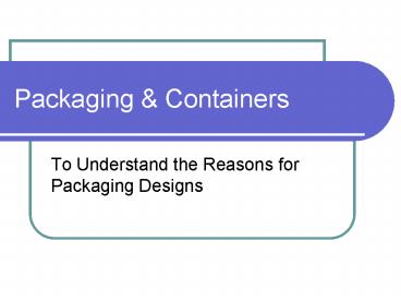 Packaging presentation | free to download